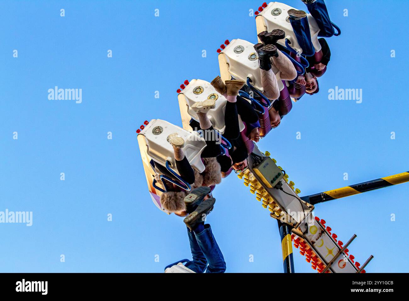 Local people are out and about having fun riding the Freak Out Carnival ...