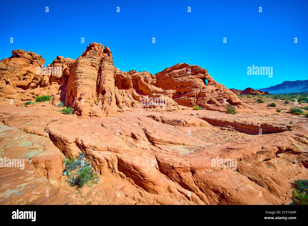 Red Rock Formations in Valley of Fire with Eye-Level Perspective Stock ...