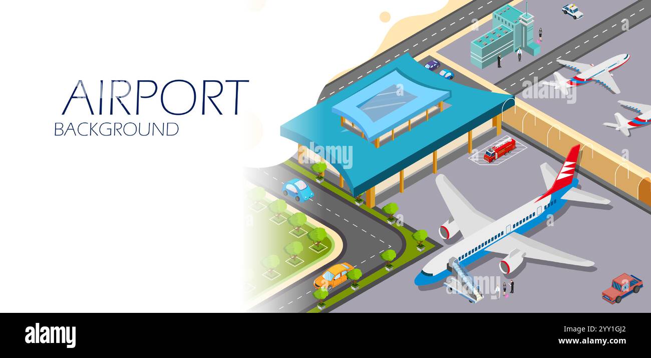 illustration of Isometric layout of Airport lounge, luggage, arrival ...
