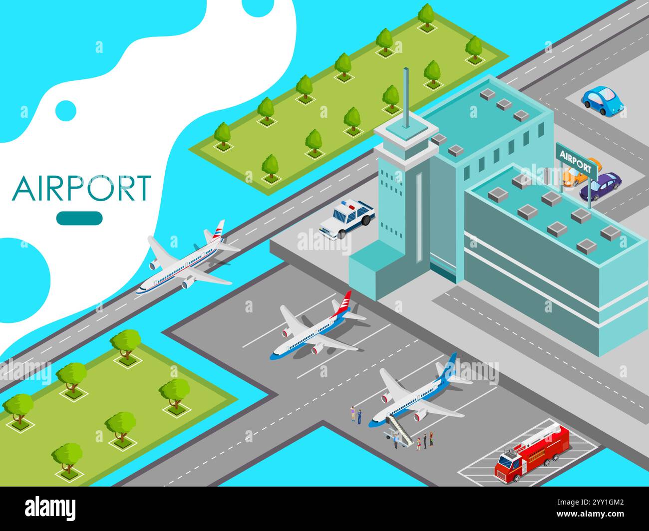 illustration of Isometric layout of Airport lounge, luggage, arrival ...