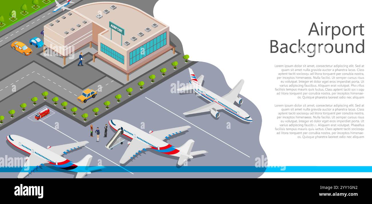 illustration of Isometric layout of Airport lounge, luggage, arrival ...