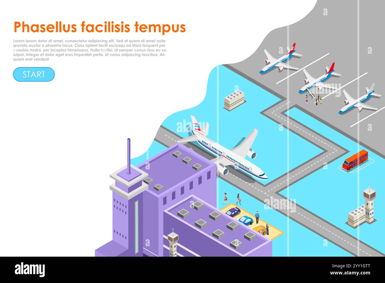 illustration of Isometric layout of Airport lounge, luggage, arrival ...