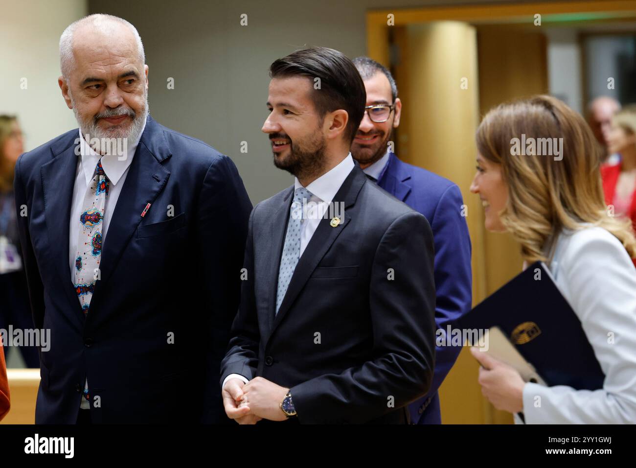 From left, Albania's Prime Minister Edi Rama, Montenegro's President ...