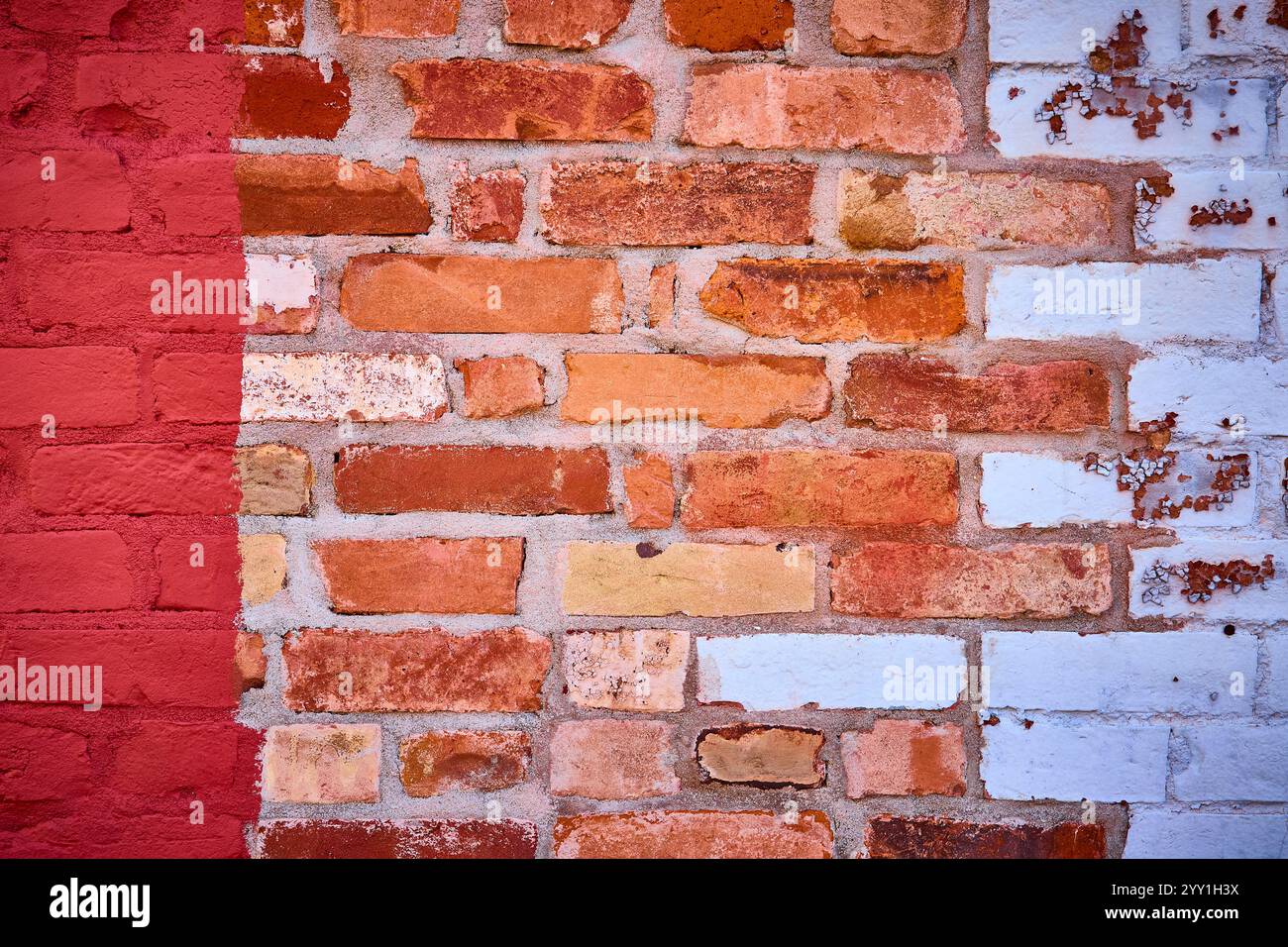 Rustic Brick Wall Color Shift Texture Eye-Level Perspective Stock Photo ...