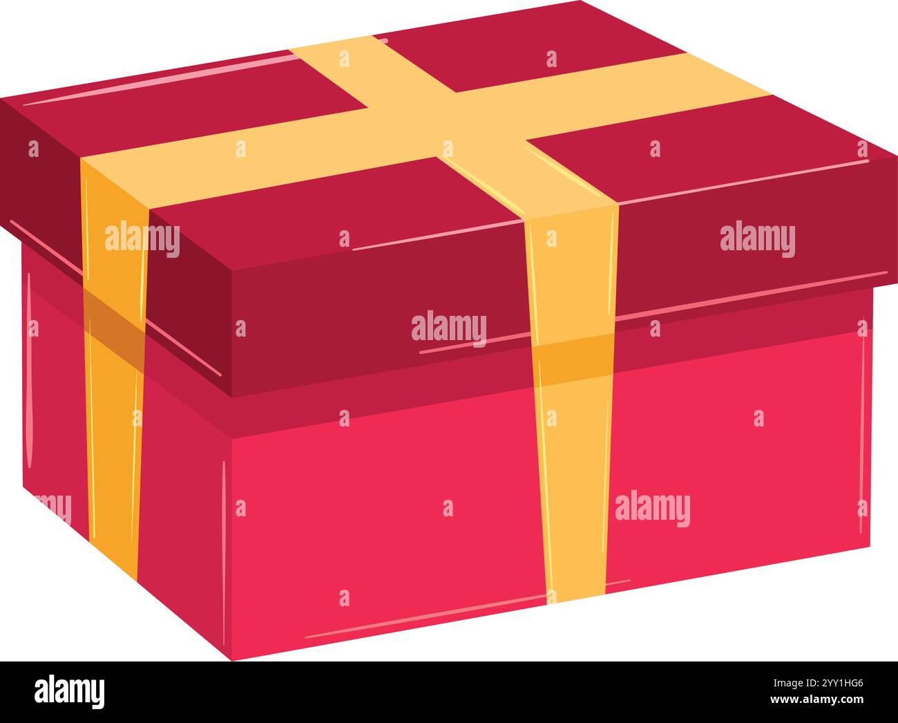 Red rectangular gift box with golden ribbon design Vector Stock Vector ...