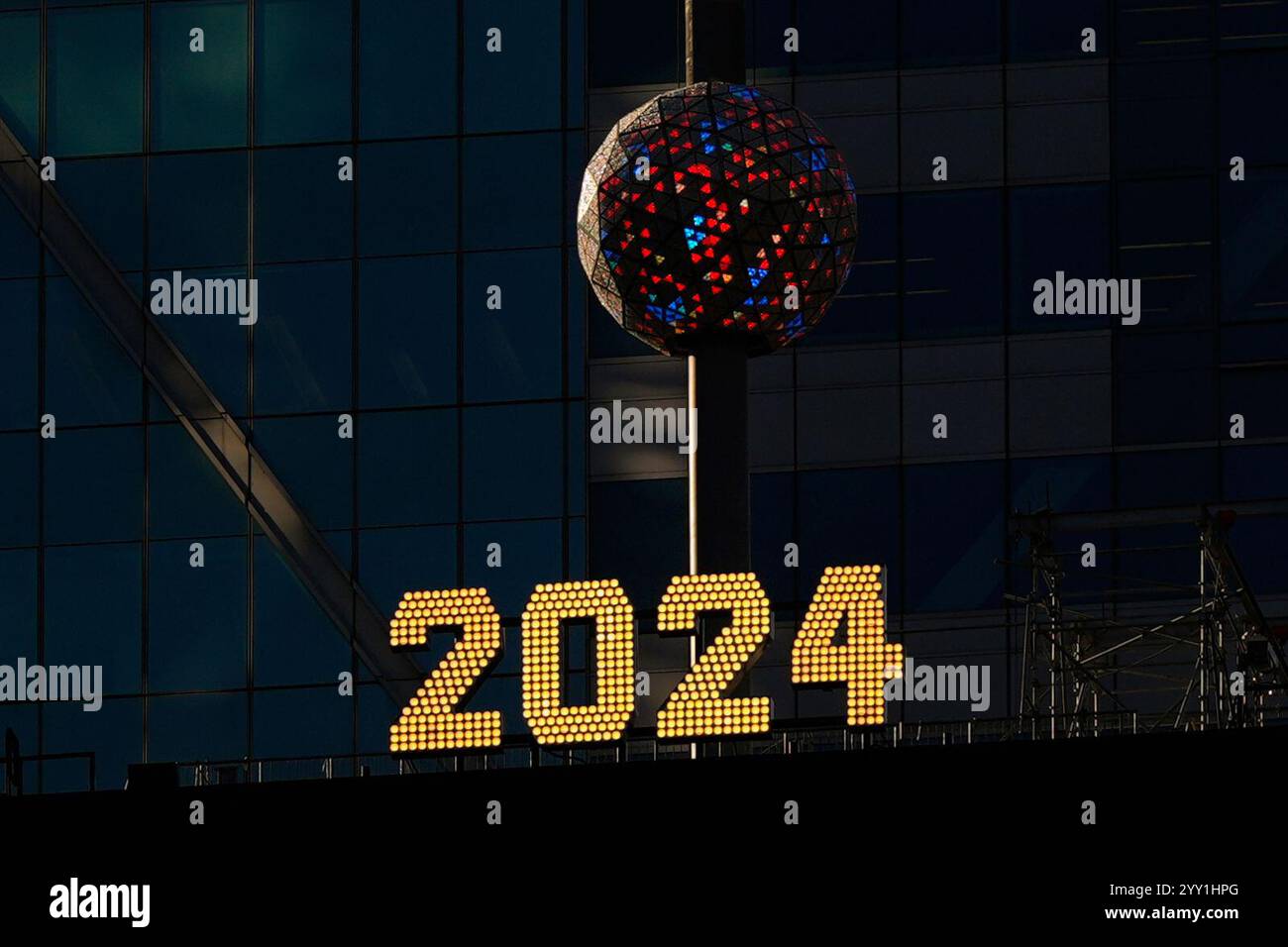The 2024 New Year's Eve numerals are displayed in Times Square ...