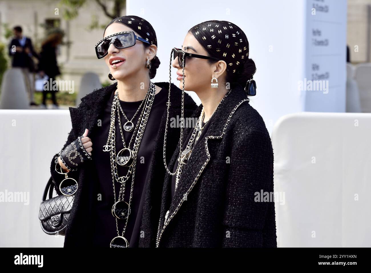 Twins Jyoti Babani, Snehal Babani - Street style outside CHANEL at ...
