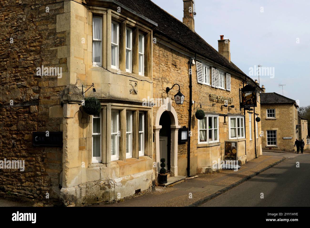 West street view in Kings Cliffe village, Northamptonshire, England, UK ...