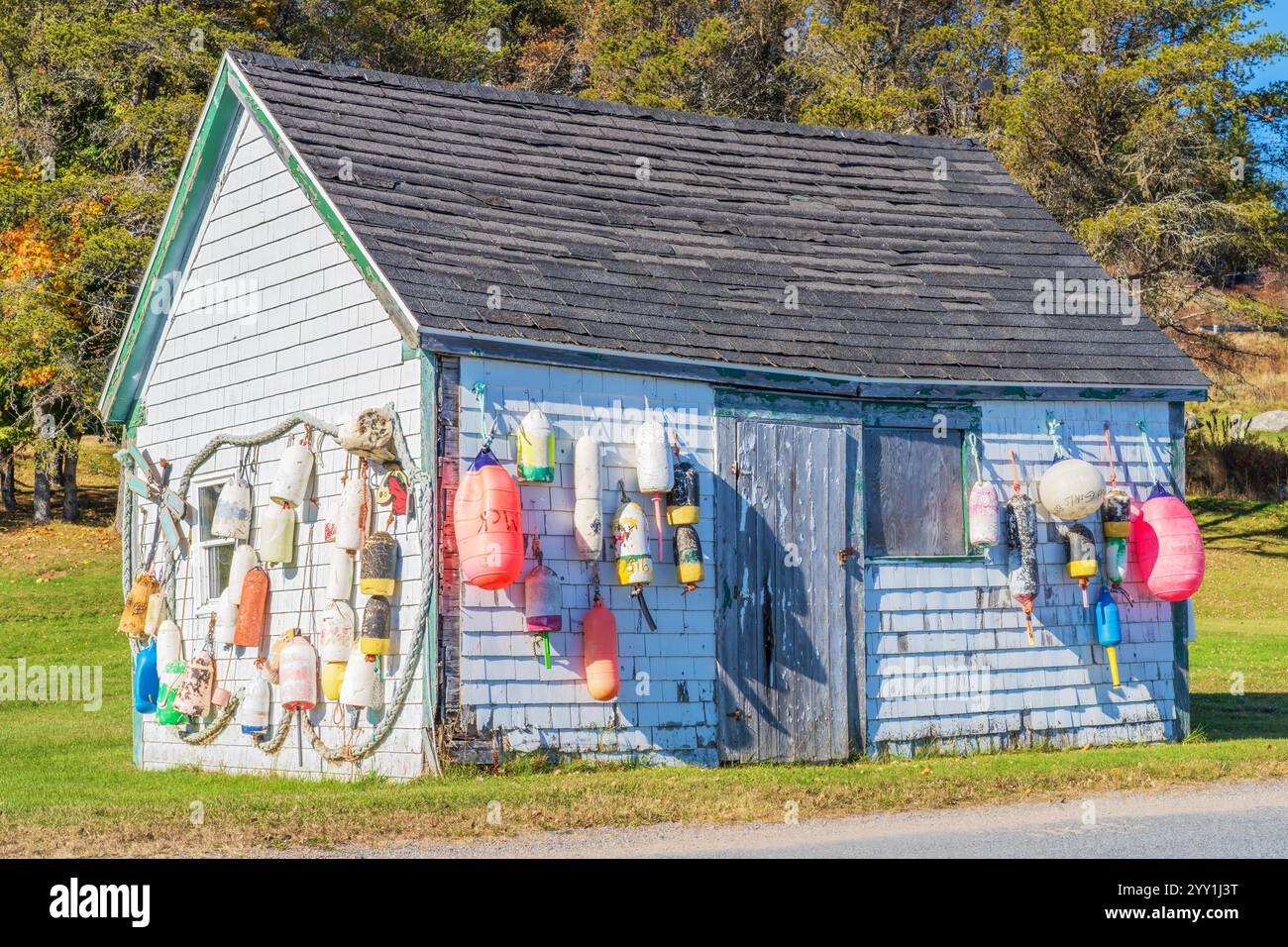 Rustic sea shack clad in tradtional cedar shake shingles with numerous ...