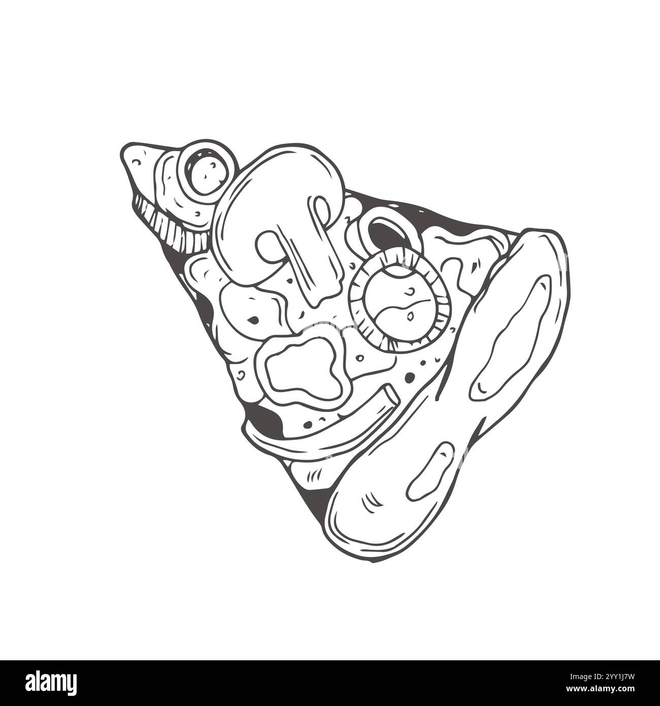 Vector Pizza slice drawing. Hand drawn pizza illustration. Great for ...