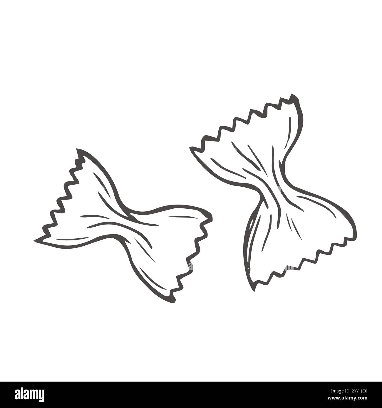 farfalle pasta illustration hand drawn outline Stock Vector Image & Art ...