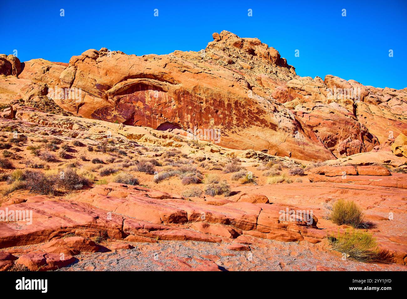 Sandstone Arches and Cliffs in Valley of Fire Eye-Level View Stock ...
