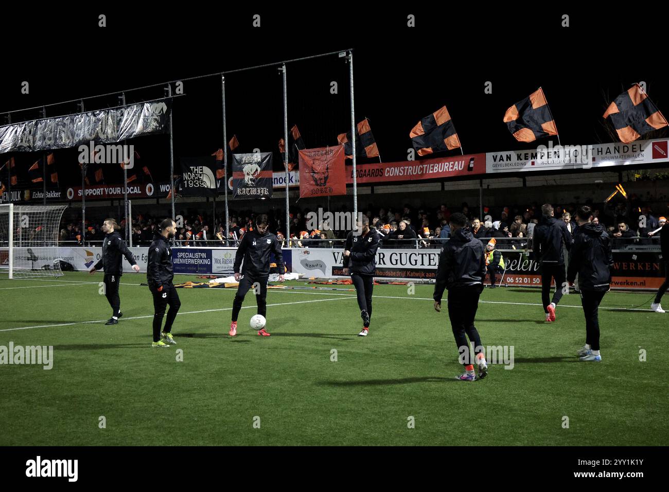 KATWIJK AAN ZEE - VV Katwijk players warm up prior to the KNVB Cup ...