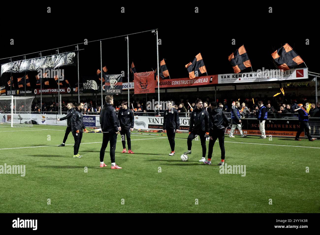 KATWIJK AAN ZEE - VV Katwijk players warm up prior to the KNVB Cup ...