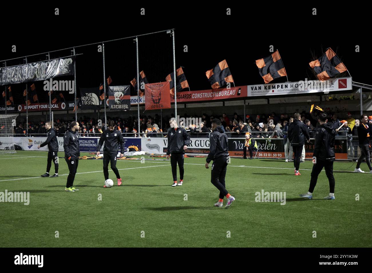 KATWIJK AAN ZEE - VV Katwijk players warm up prior to the KNVB Cup ...