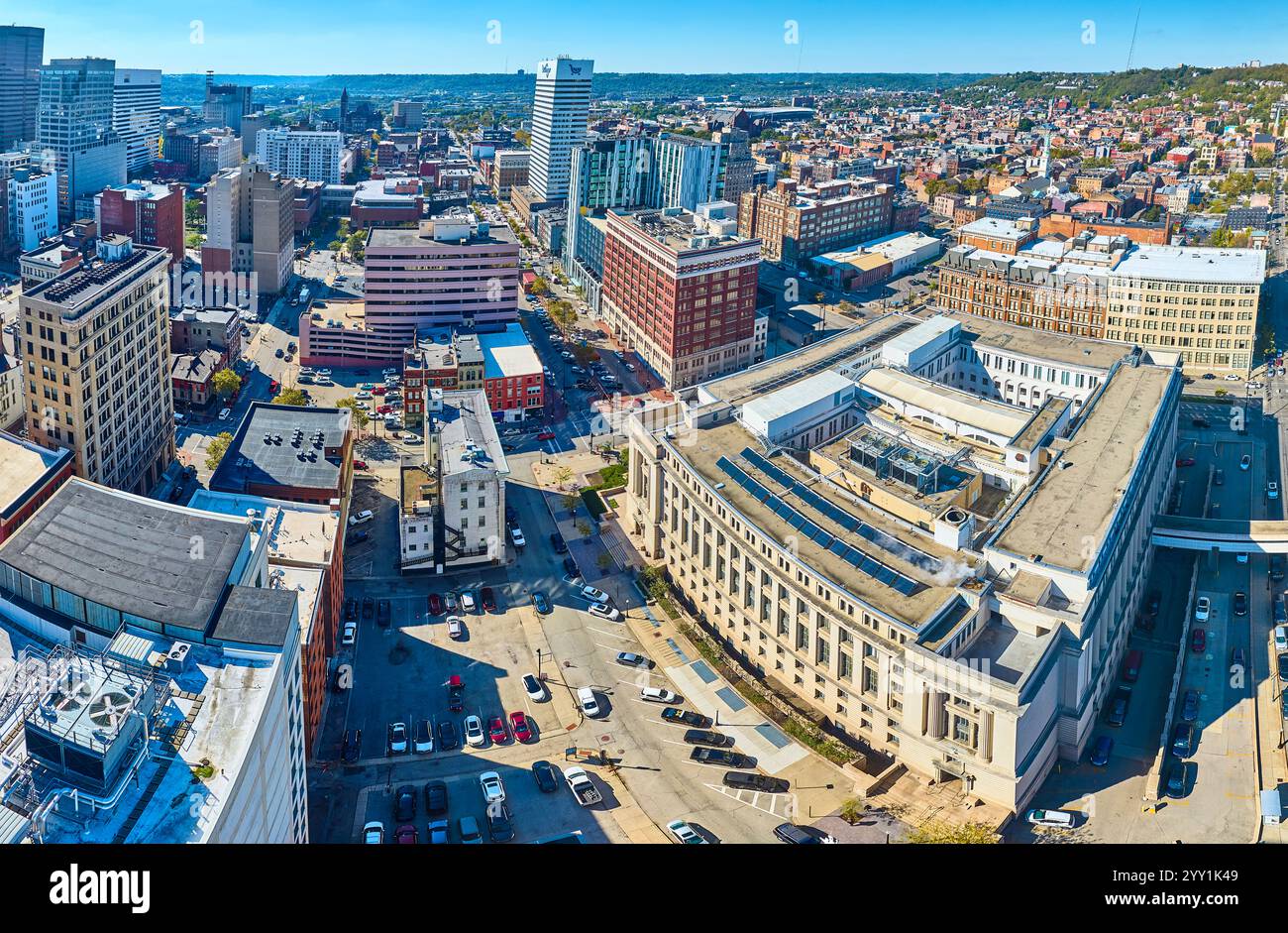 Aerial Panorama of Cincinnati Urban Landscape with Hamilton County ...