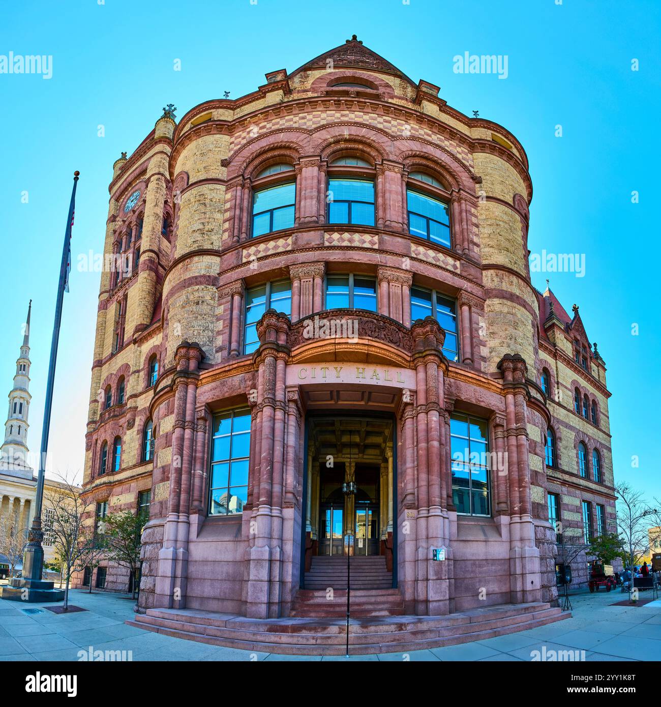 Cincinnati City Hall Historic Architecture Low-Angle Perspective Stock ...