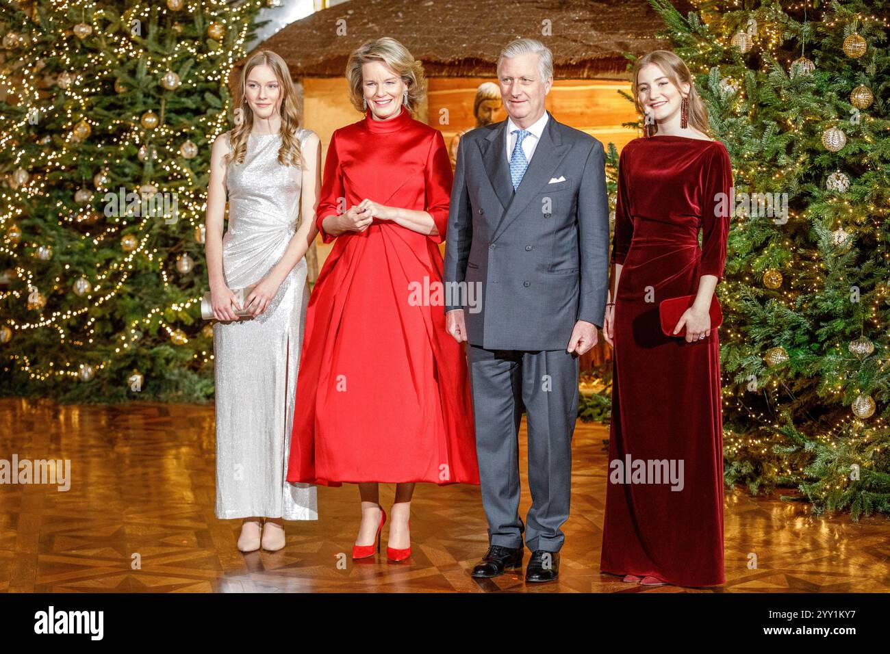 Brussels, Belgium. 18th Dec, 2024. Princess Eleonore, Queen Mathilde of ...