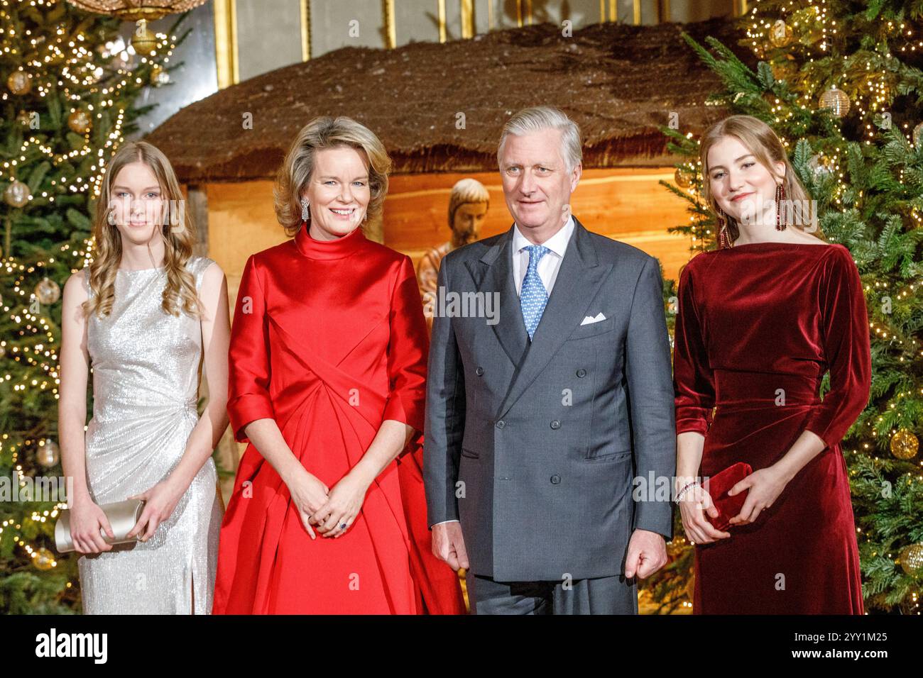 Brussels, Belgium. 18th Dec, 2024. Princess Eleonore, Queen Mathilde of ...