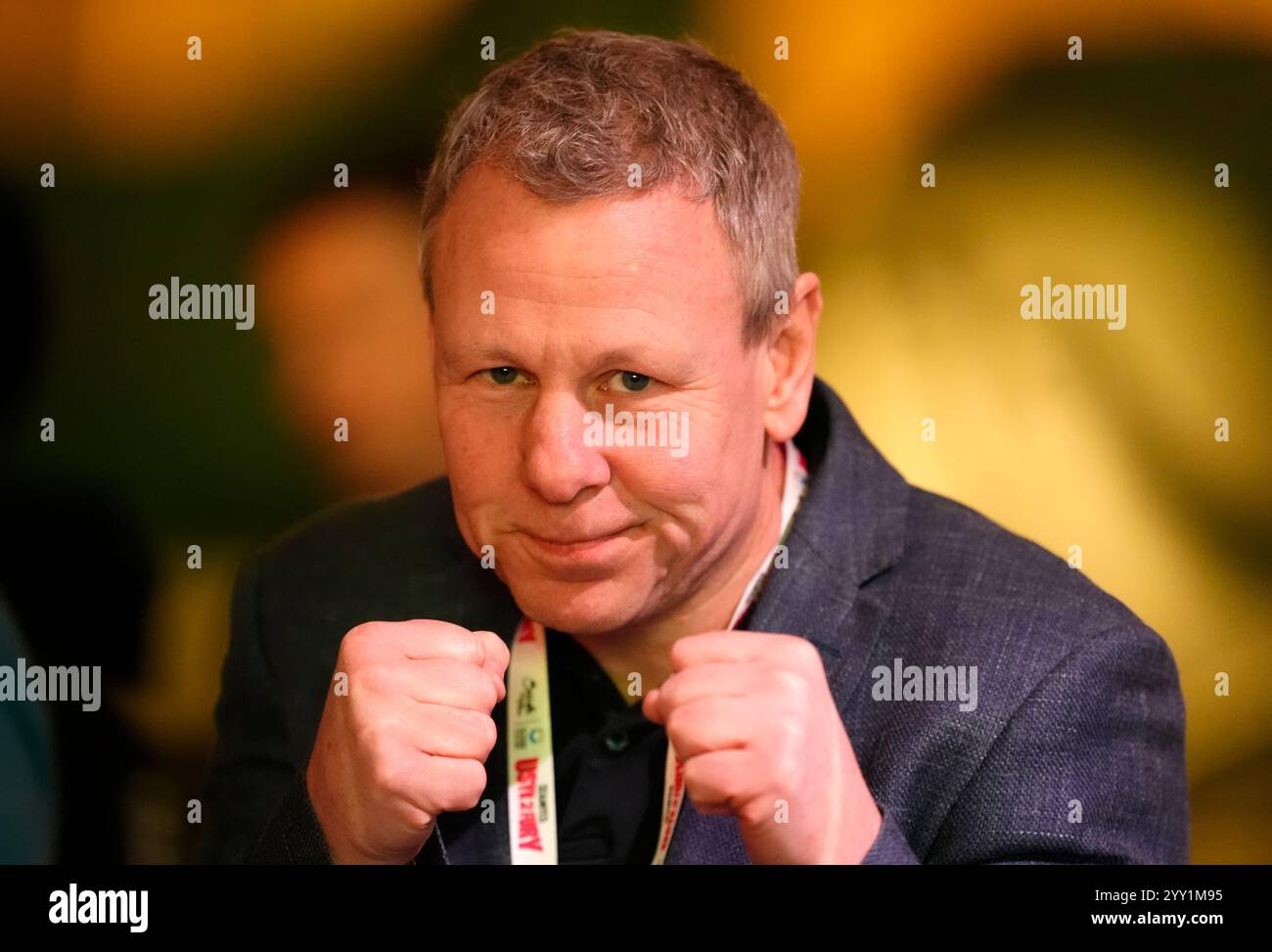 Ed Robinson before an open workout at Boulevard World, Riyadh in Saudi ...