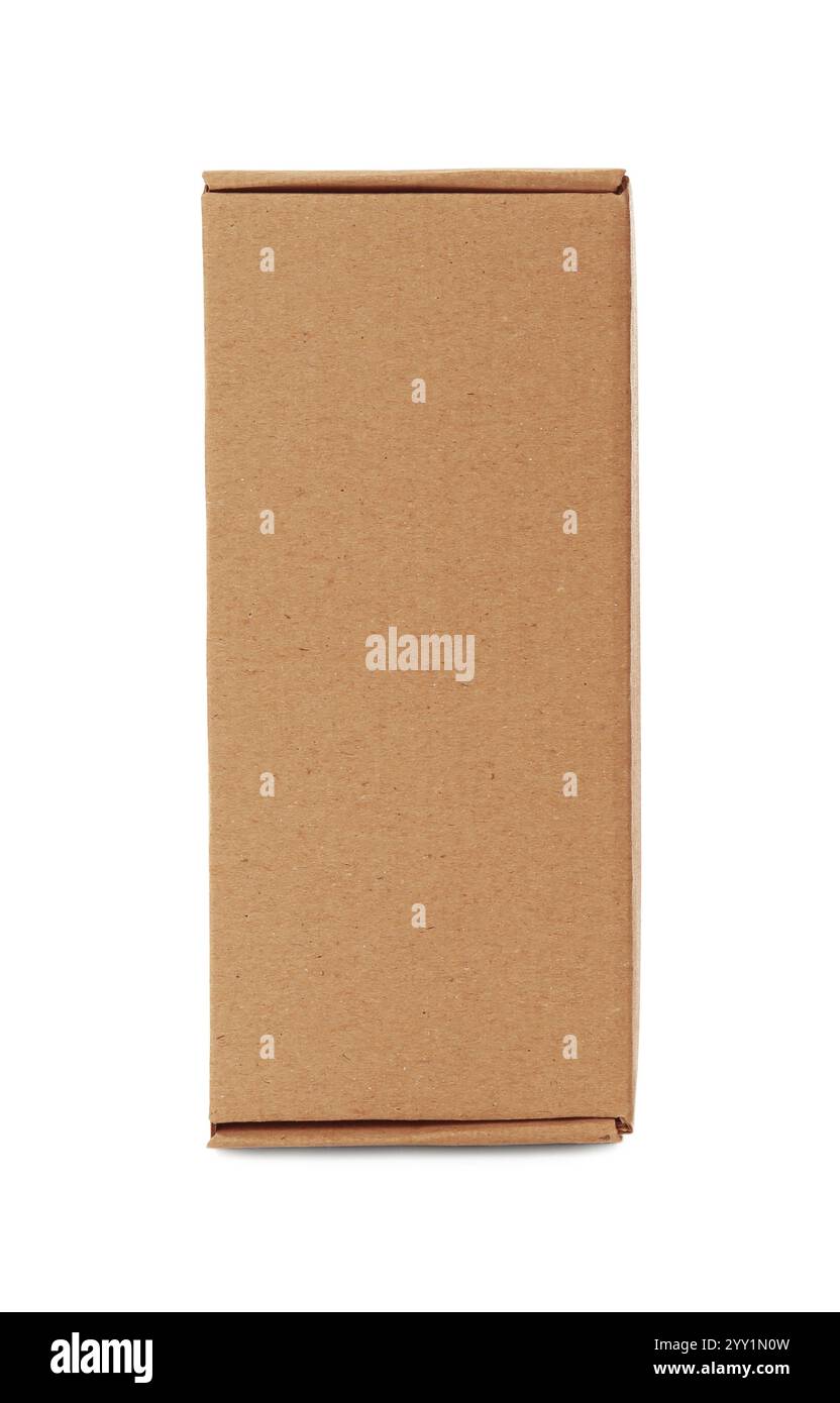 One blank cardboard box isolated on white. Mockup for design Stock ...