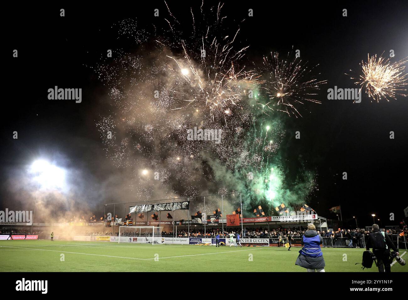 KATWIJK AAN ZEE - Fireworks prior to the KNVB Beker match between VV Katwijk (am) and FC Twente ...