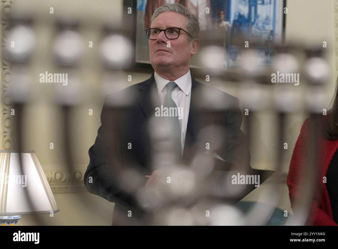 Prime Minister Sir Keir Starmer listens to the Chief Rabbi Ephraim ...