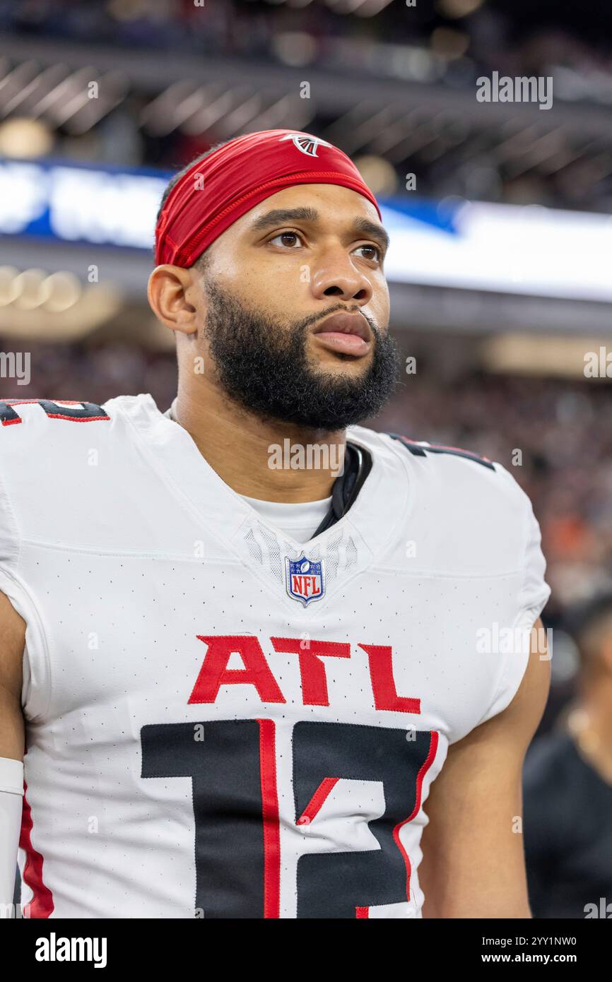 Atlanta Falcons wide receiver KhaDarel Hodge (12) stands for the ...