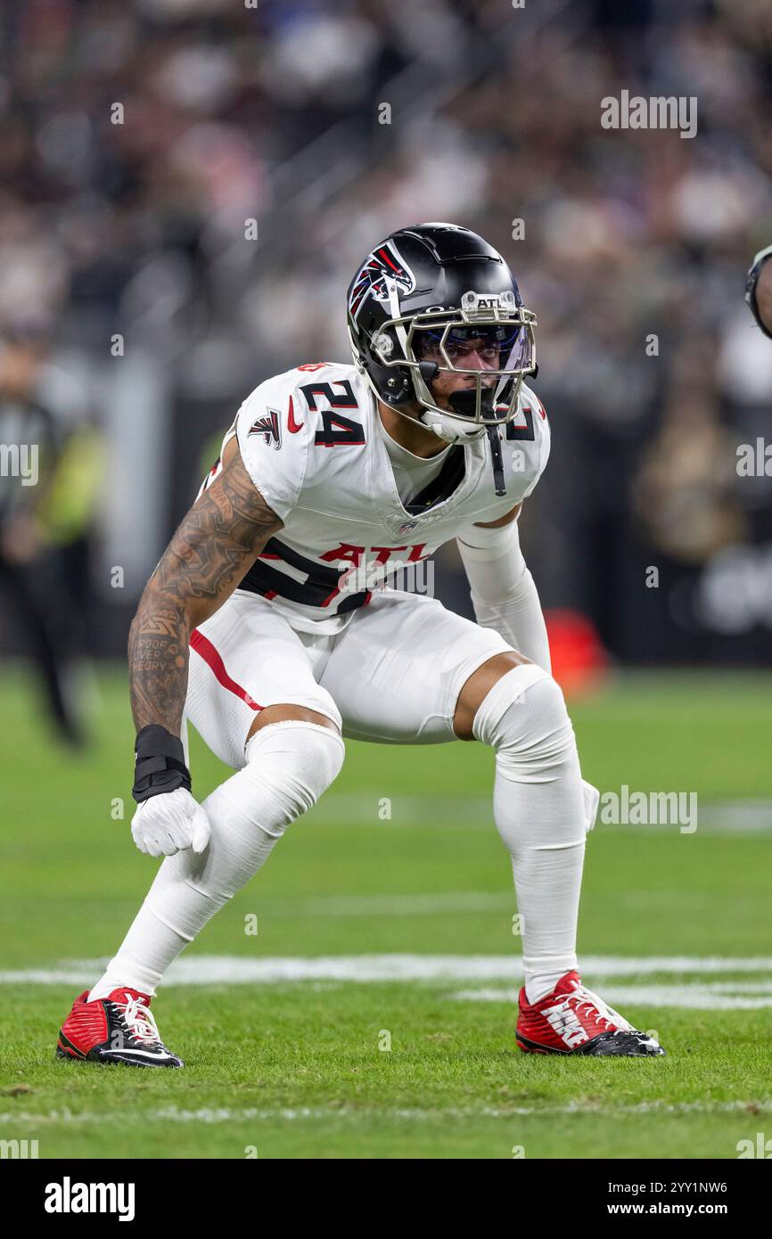 Atlanta Falcons cornerback A.J. Terrell, Jr. (24) lines up against the ...