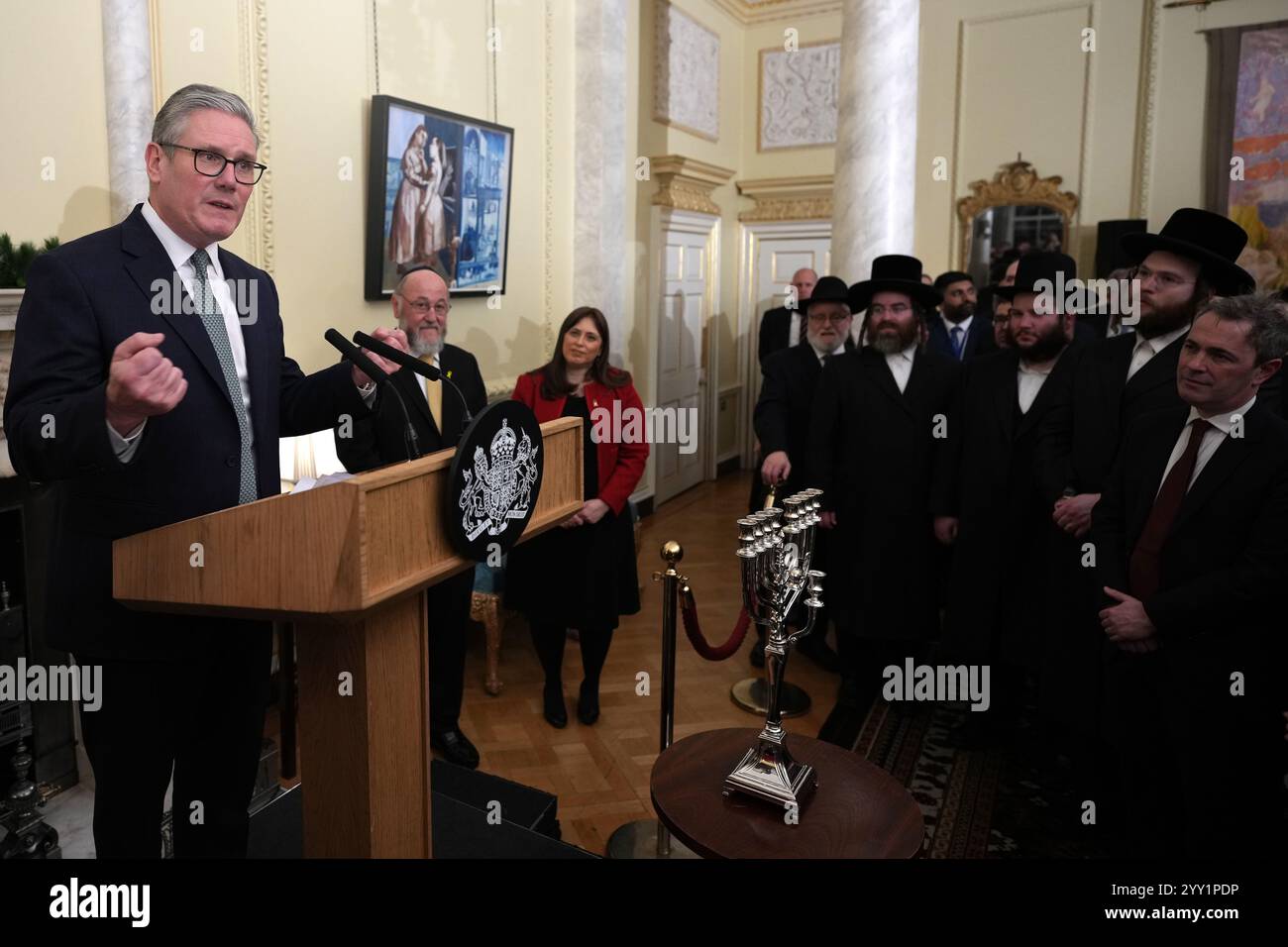 Prime Minister Sir Keir Starmer speaks during a reception to celebrate ...