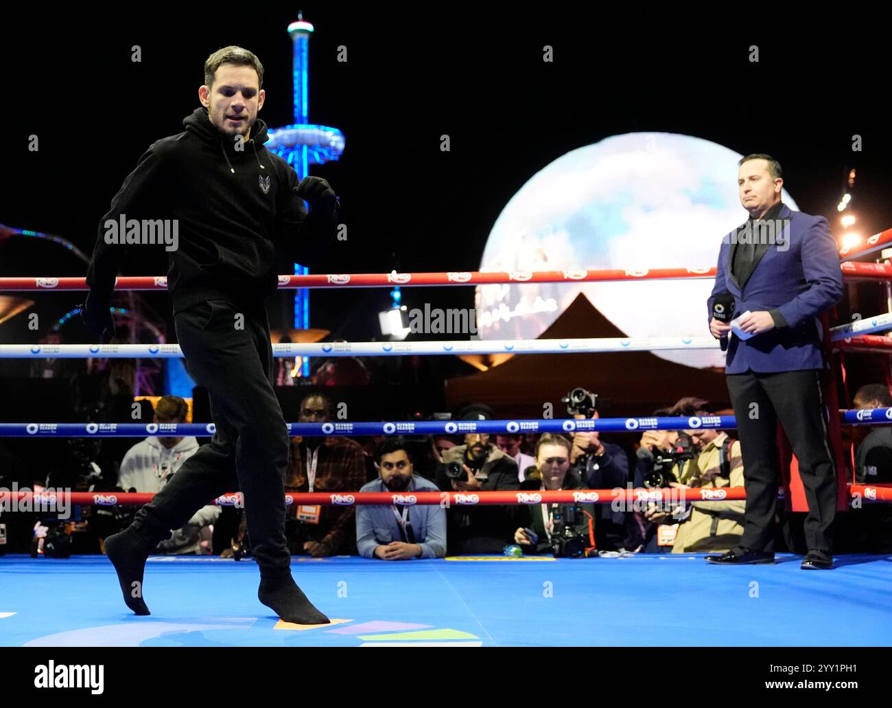 Joshua Ocampo during an open workout at Boulevard World, Riyadh in ...
