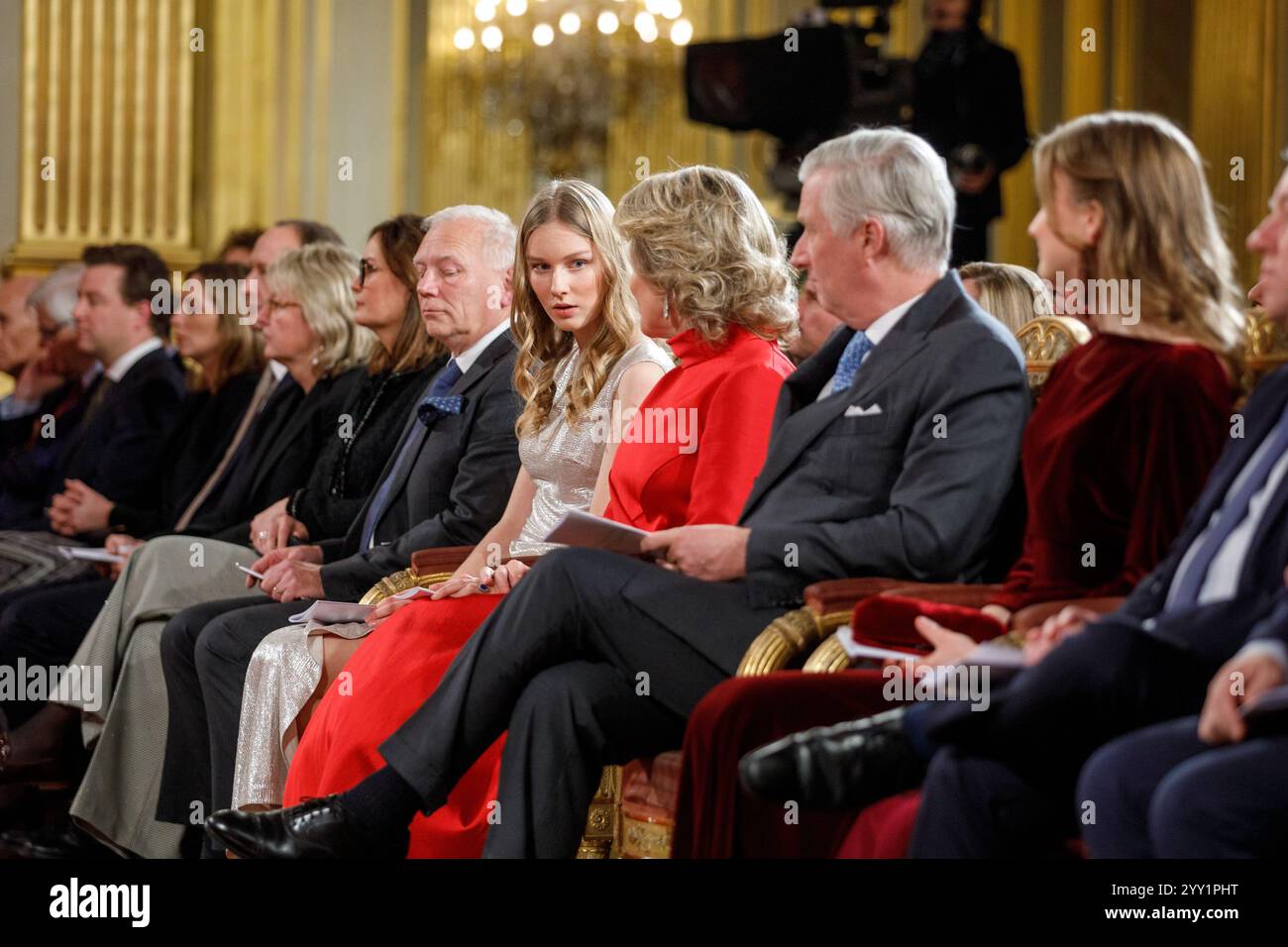 Brussels, Belgium. 18th Dec, 2024. Princess Eleonore, Queen Mathilde of ...