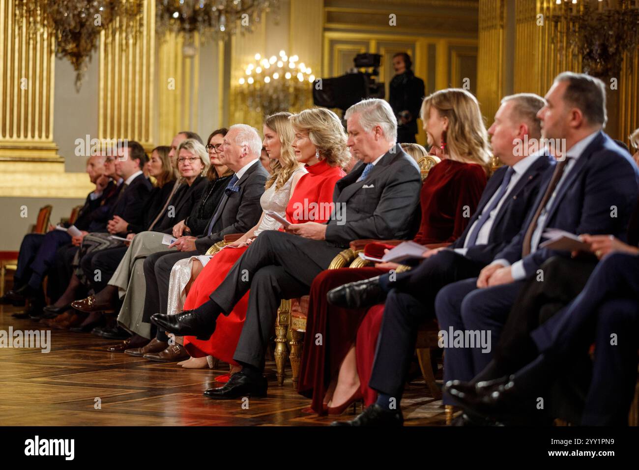 Brussels, Belgium. 18th Dec, 2024. Princess Eleonore, Queen Mathilde of ...