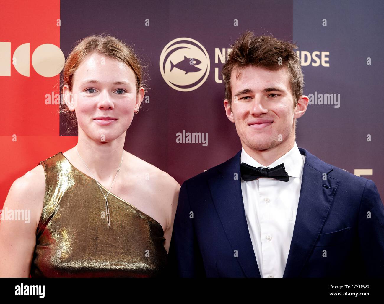 ARNHEM - Karolien Florijn with partner on the red carpet prior to the presentation of the sports ...
