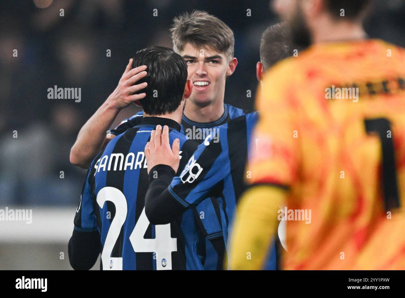 Charles De Ketelaere celebrating after a goal during Coppa Italia round ...