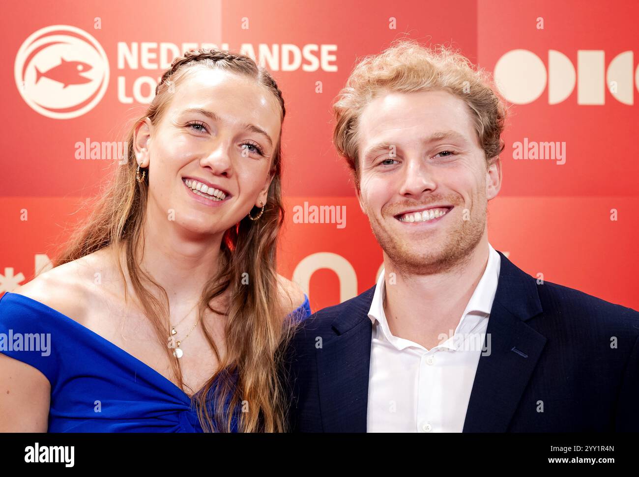 ARNHEM - Femke Bol with partner, Belgian athlete Ben Broeders on the ...