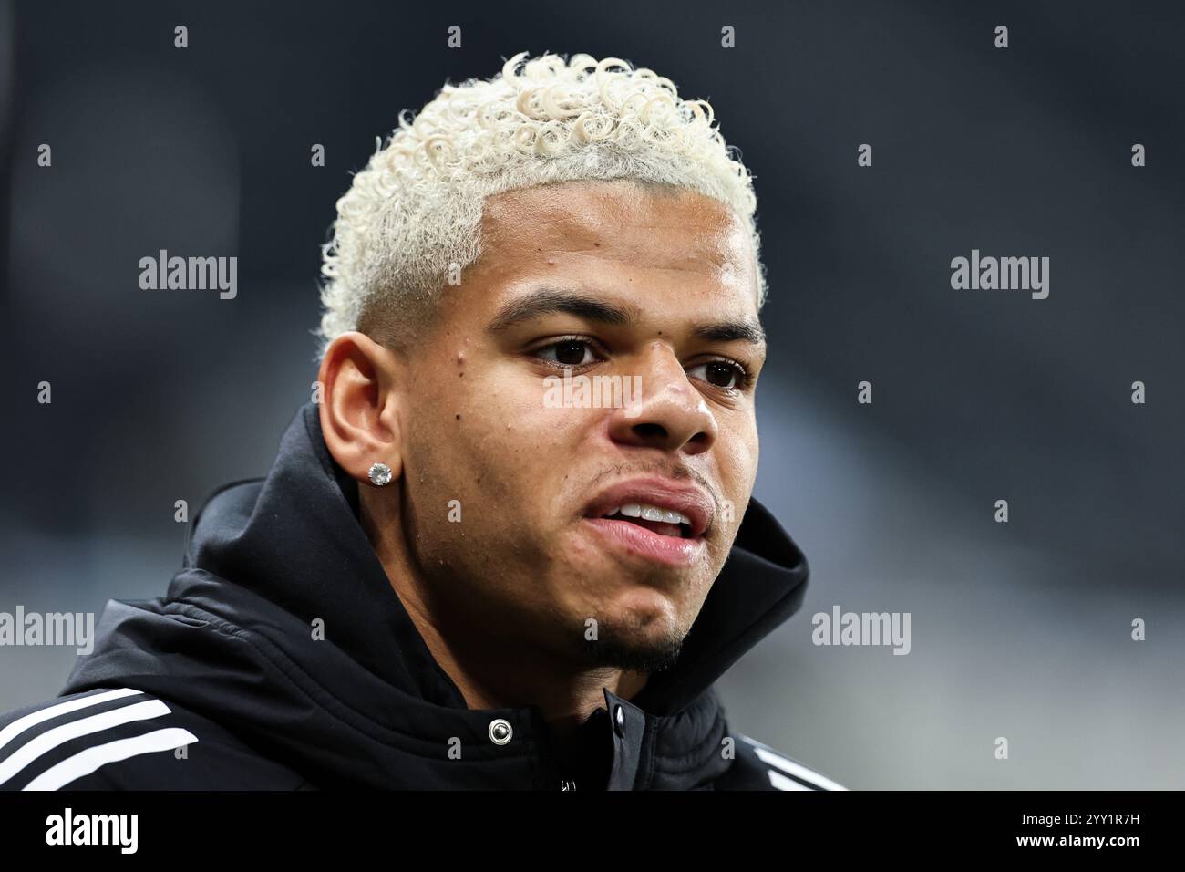 William Osula of Newcastle United arrives ahead of the Carabao Cup ...