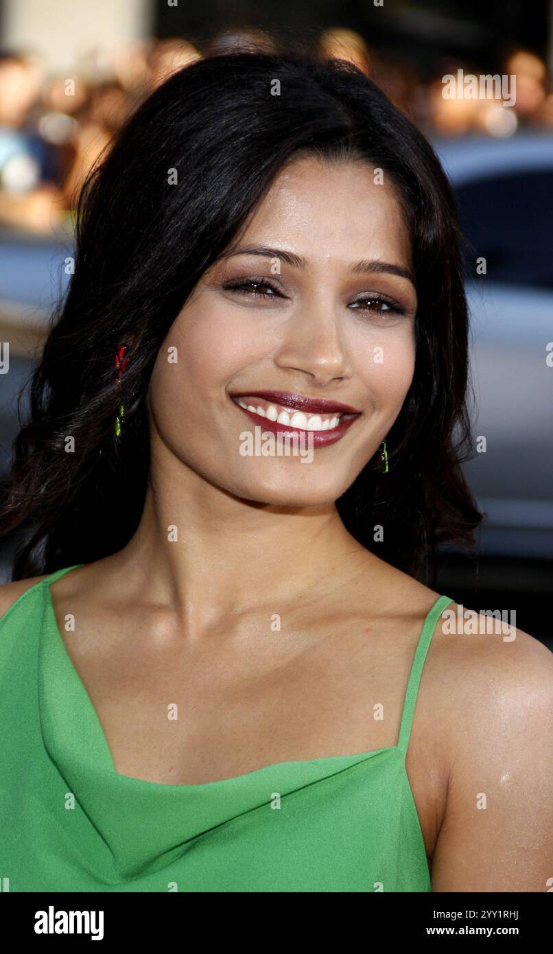Freida Pinto at the Los Angeles premiere of 'Rise of The Planet Of The ...