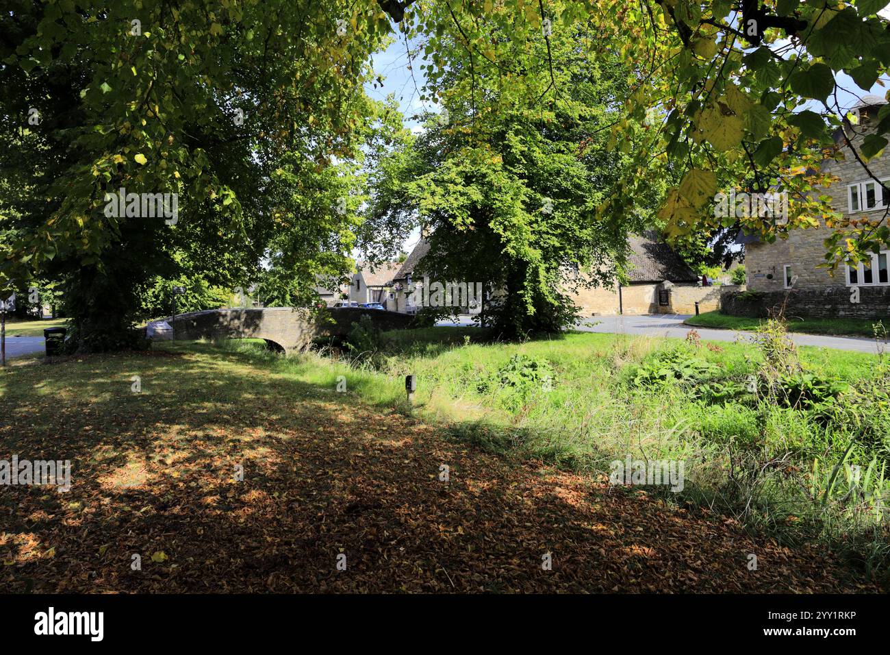 Autumn colours over Barnwell village green, Northamptonshire; England ...