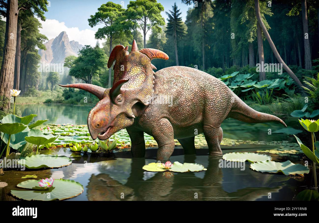 Lokiceratops, a Horned Dinosaur from the Late Cretaceous Stock Photo ...