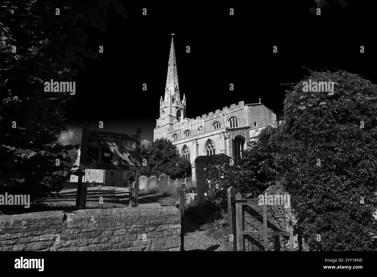 Spring view of St Marys and All Saints church, Nassington village ...