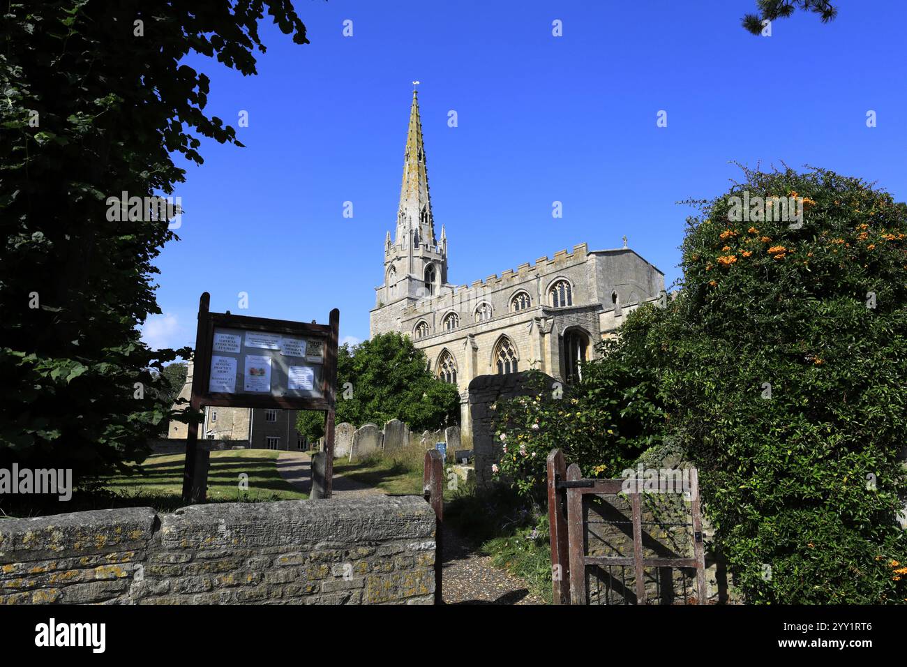Spring view of St Marys and All Saints church, Nassington village ...