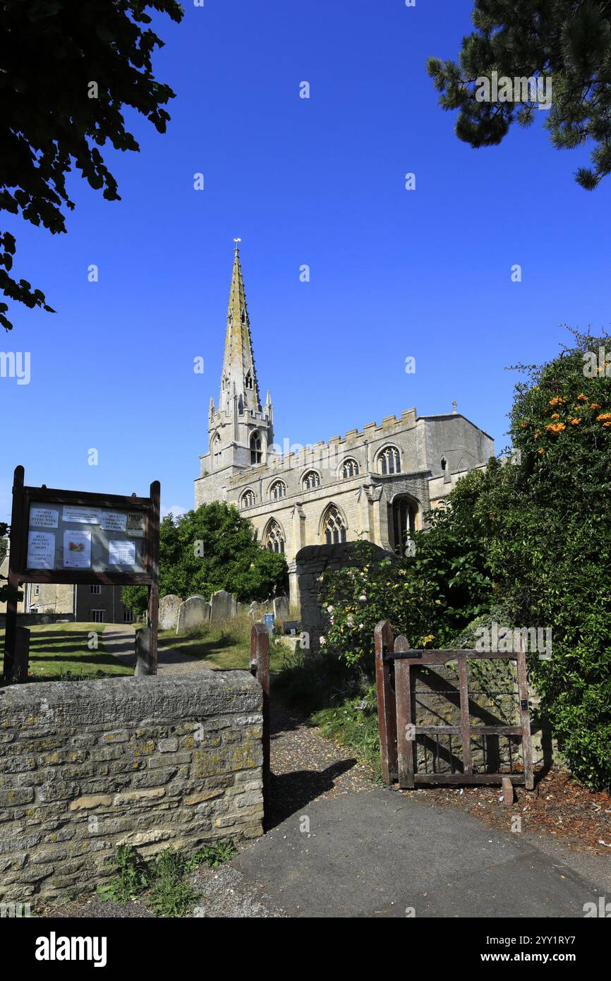 Spring view of St Marys and All Saints church, Nassington village ...