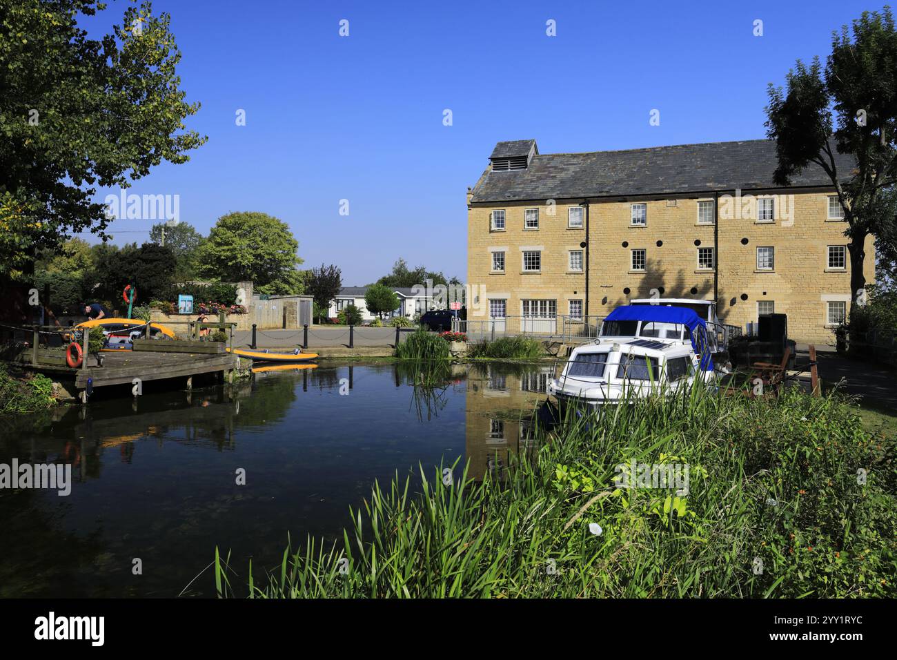 The Watermill at Yarwell Mill Country Park, Yarwell village; river Nene ...