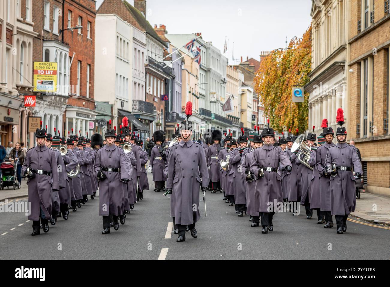 Band and Bugles of the Rifles, Windsor, Berkshire, UK Stock Photo - Alamy
