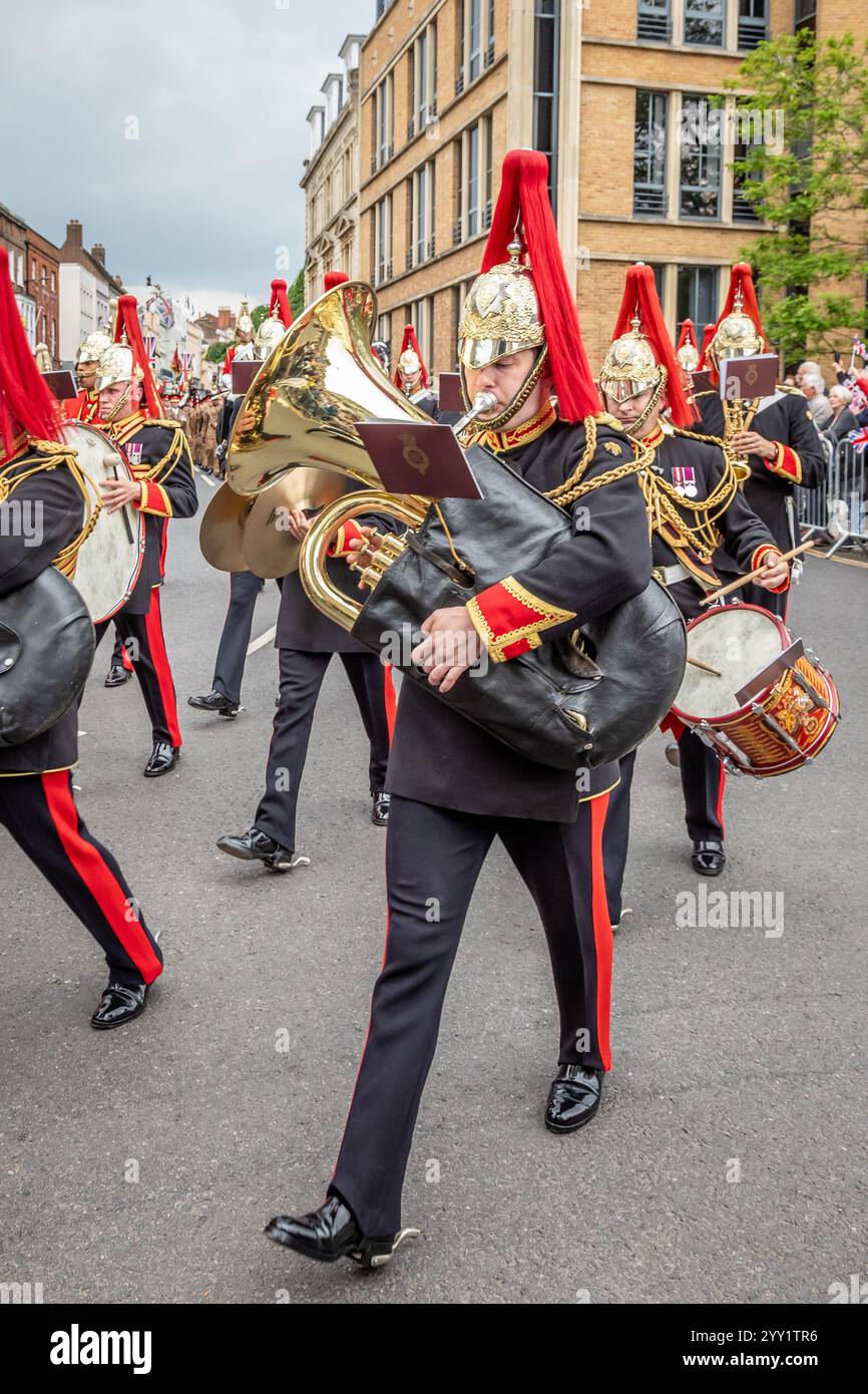 Tuba player, band of the Blue and Royals, Windsor, Berskshire, England ...