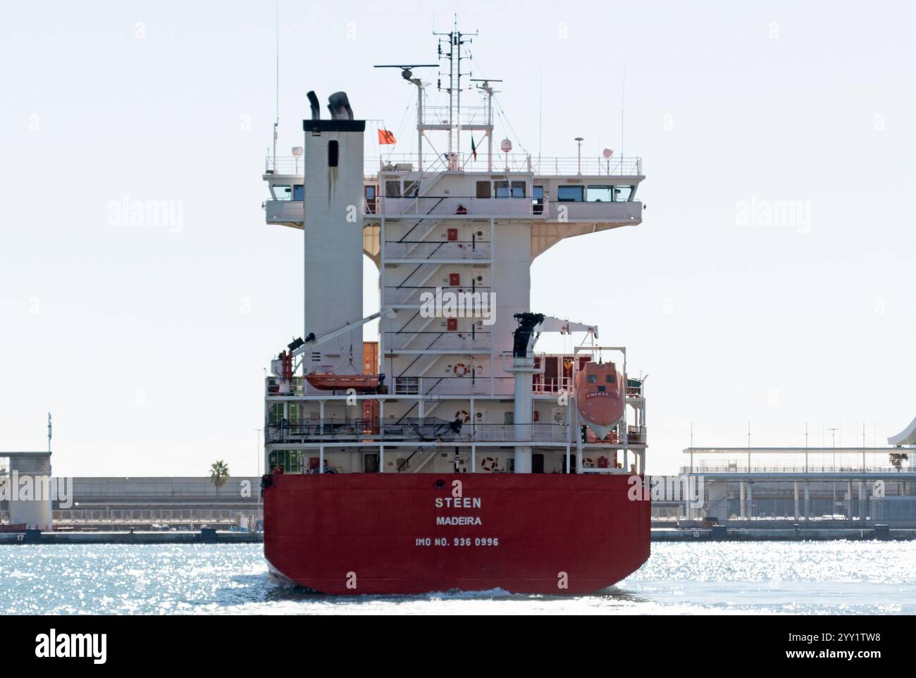 The Steen feeder container ship leaving the port of Barcelona bound for Casablanca Stock Photo ...