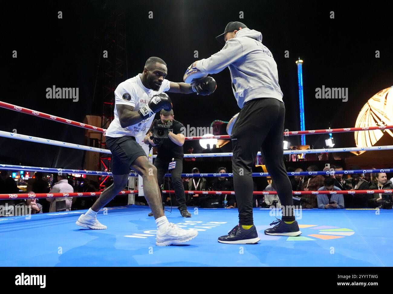 Ishmael Davis during an open workout at Boulevard World, Riyadh in ...