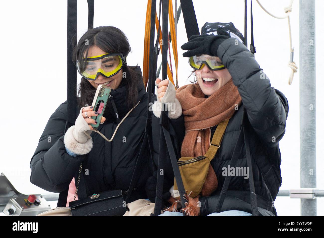 Les Arcs, France. 18th Dec, 2024. Lina El Arabi and Berangere McNeese ...