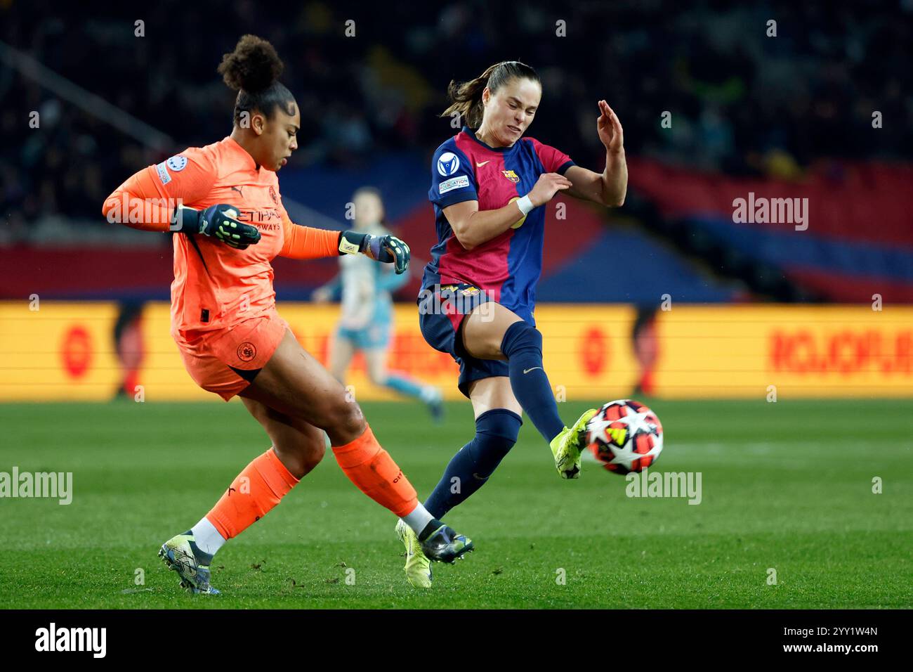 Manchester City goalkeeper Khiara Keating clears the ball away from ...